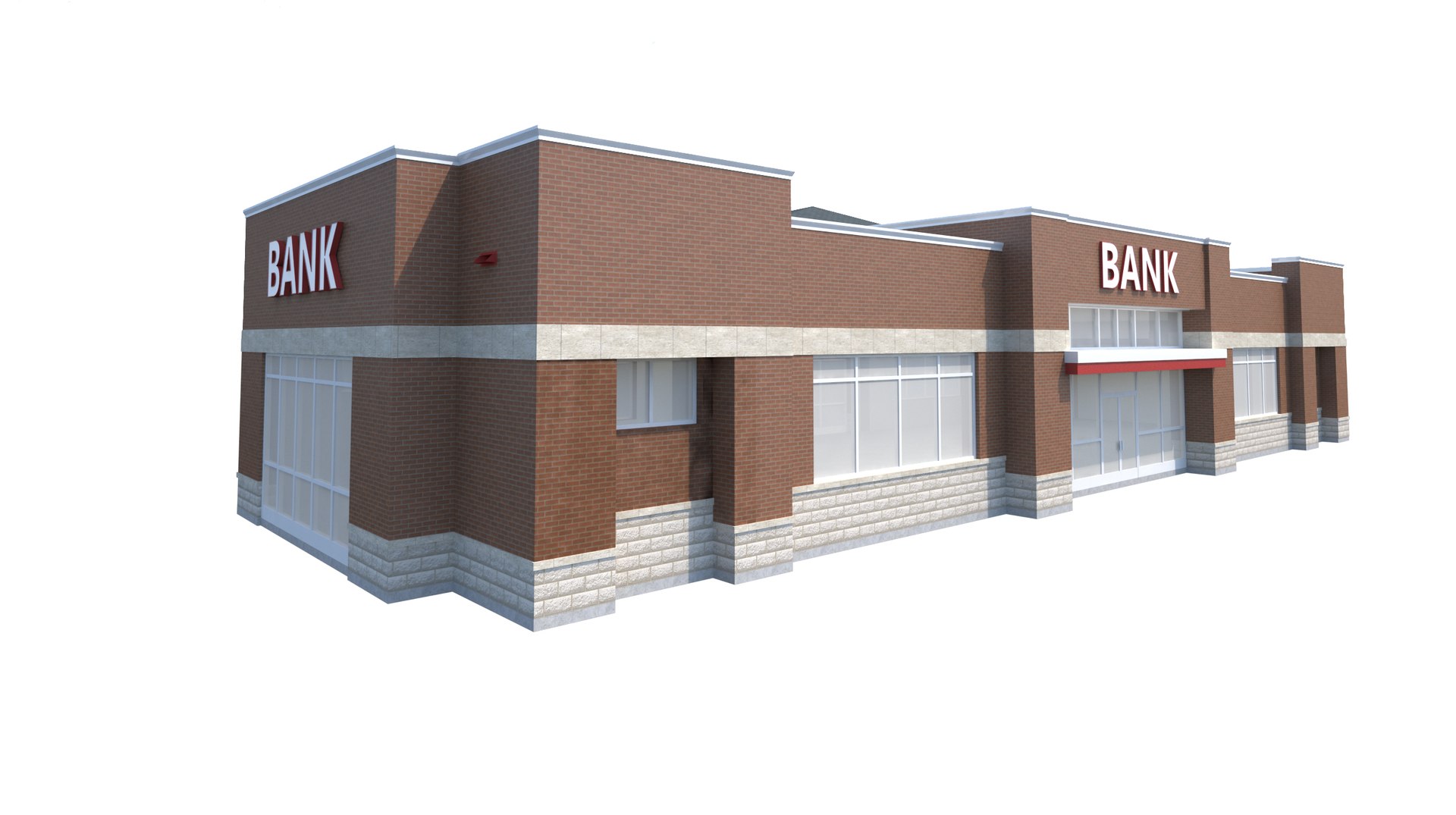 3d Model Bank Pylon Sign