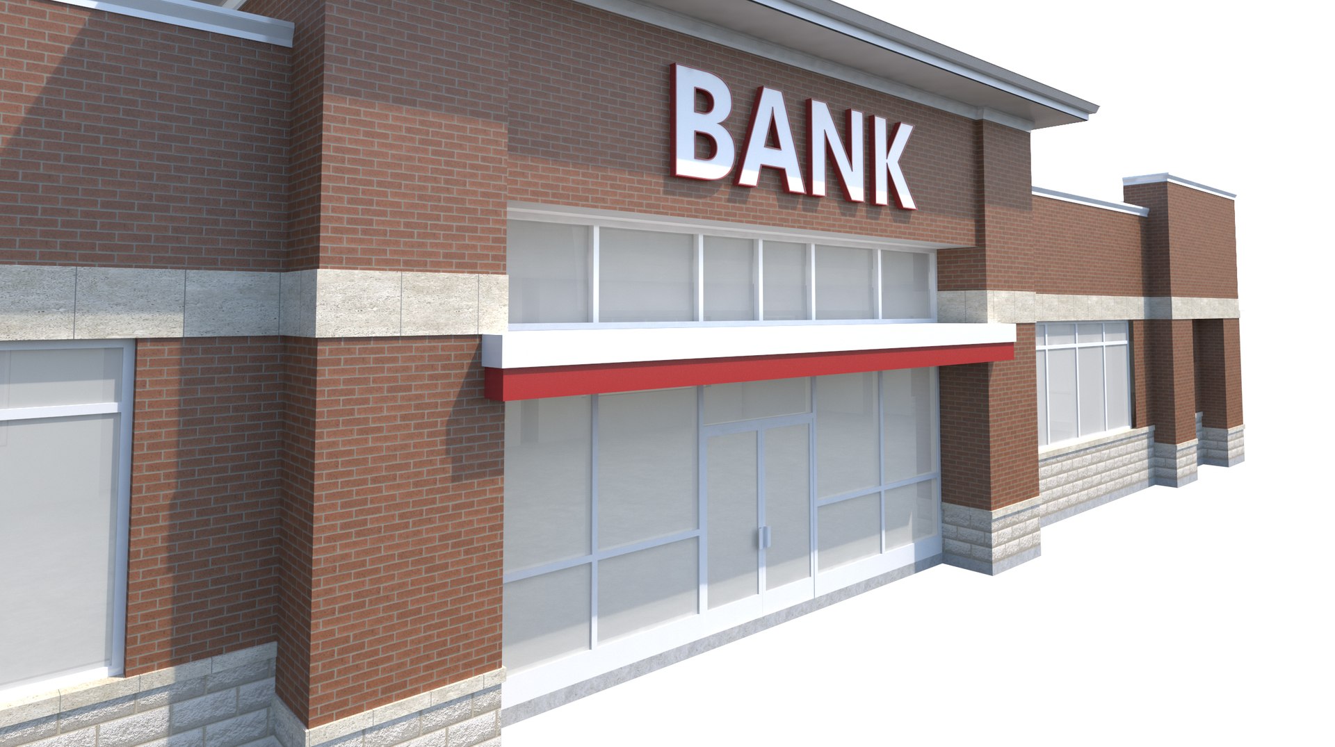 3d Model Bank Pylon Sign