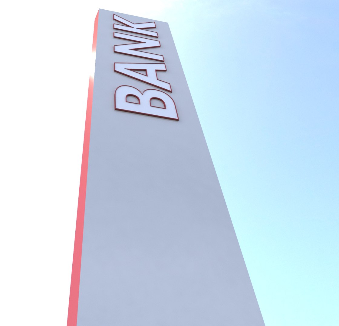 3d Model Bank Pylon Sign