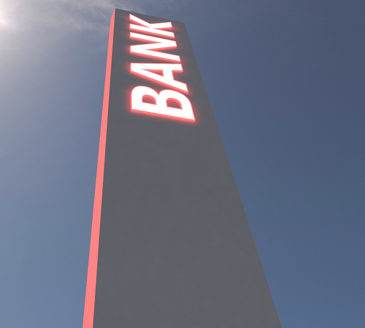 3d Model Bank Pylon Sign