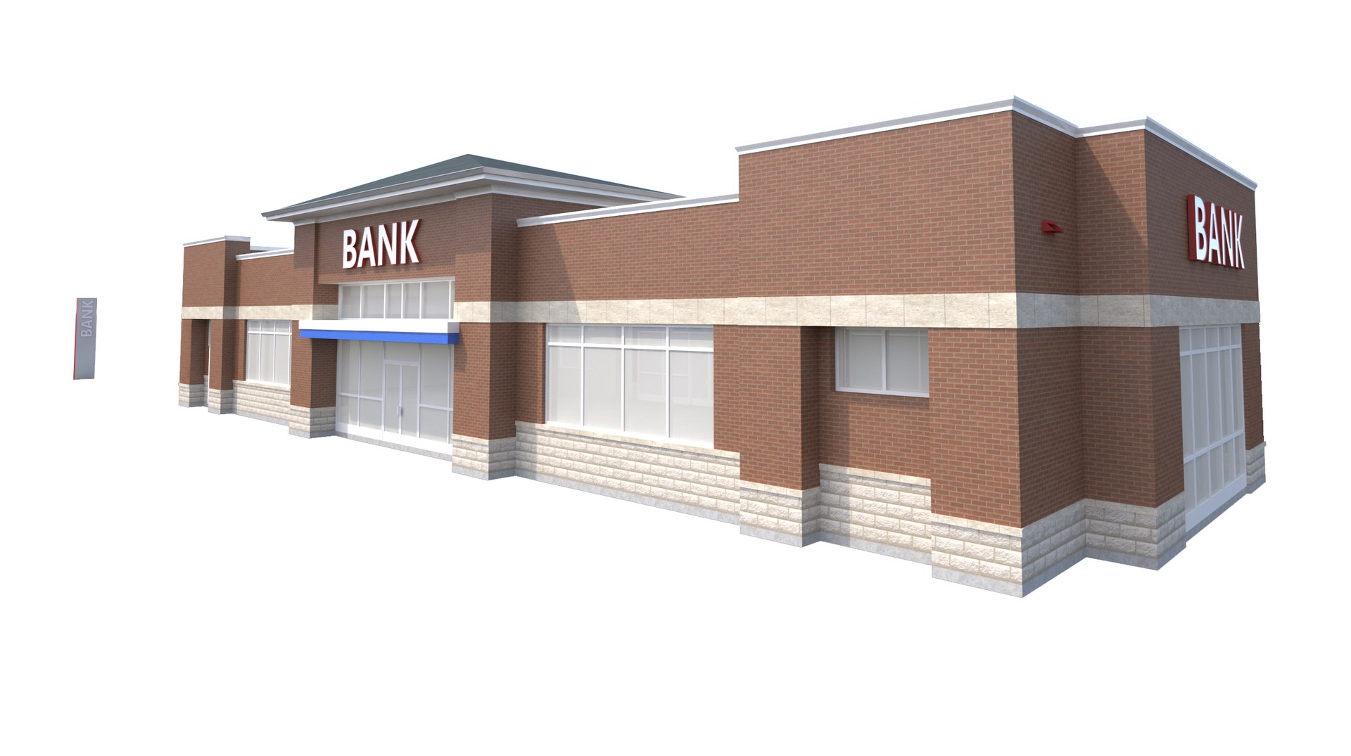3d Model Bank Pylon Sign