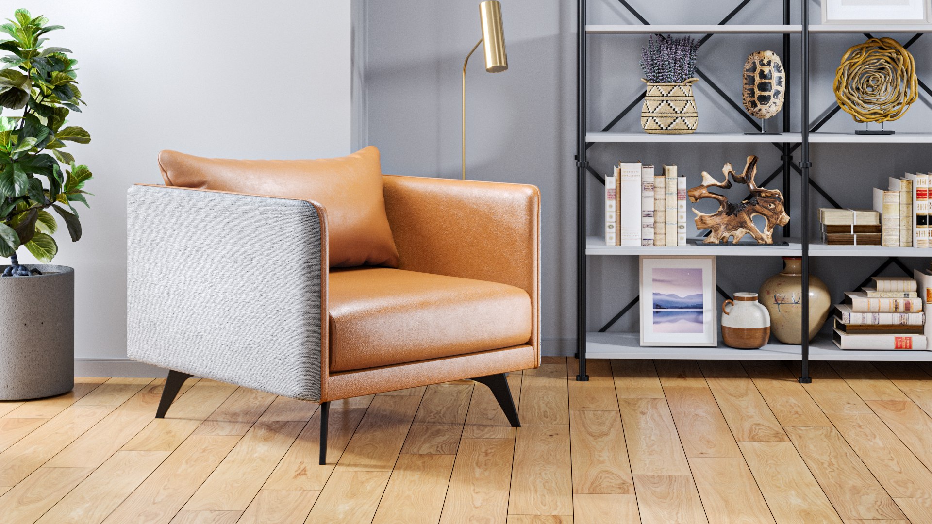 Messina Leather Arm Chair Model - TurboSquid 2008879