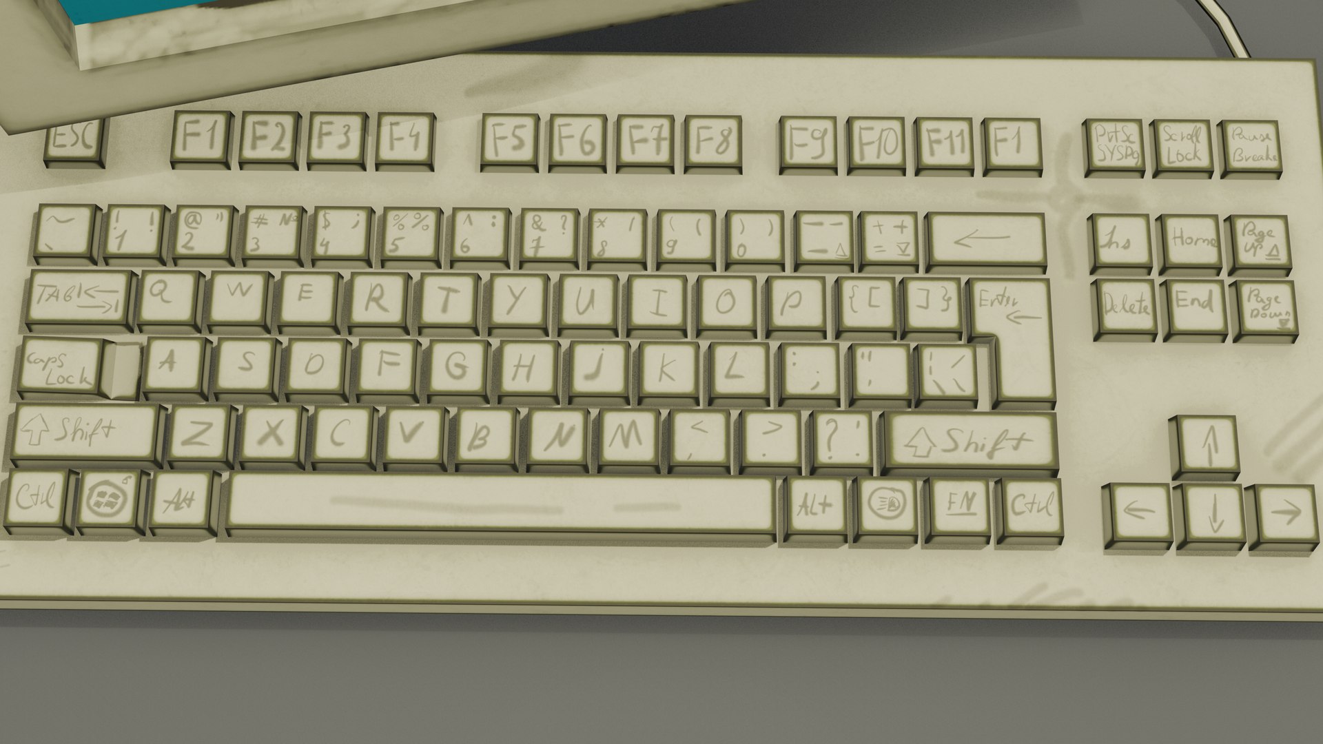 Old Computer With Hand Painted Keyboard Low-poly 3D Model 3D Model ...