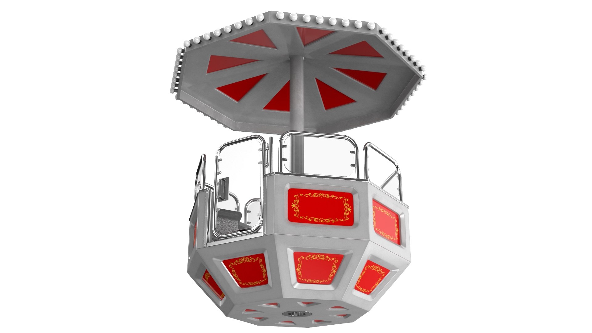 Red Detailed Ferris Wheel Cart 3D model - TurboSquid 2096740