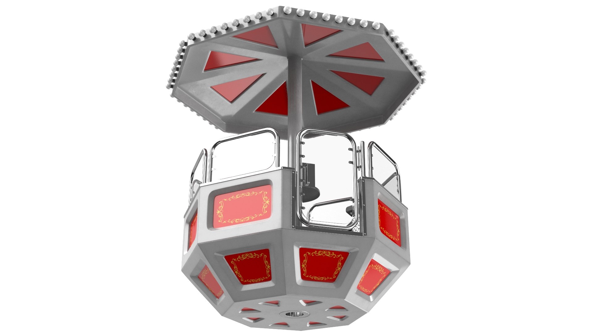 Red Detailed Ferris Wheel Cart 3D model - TurboSquid 2096740