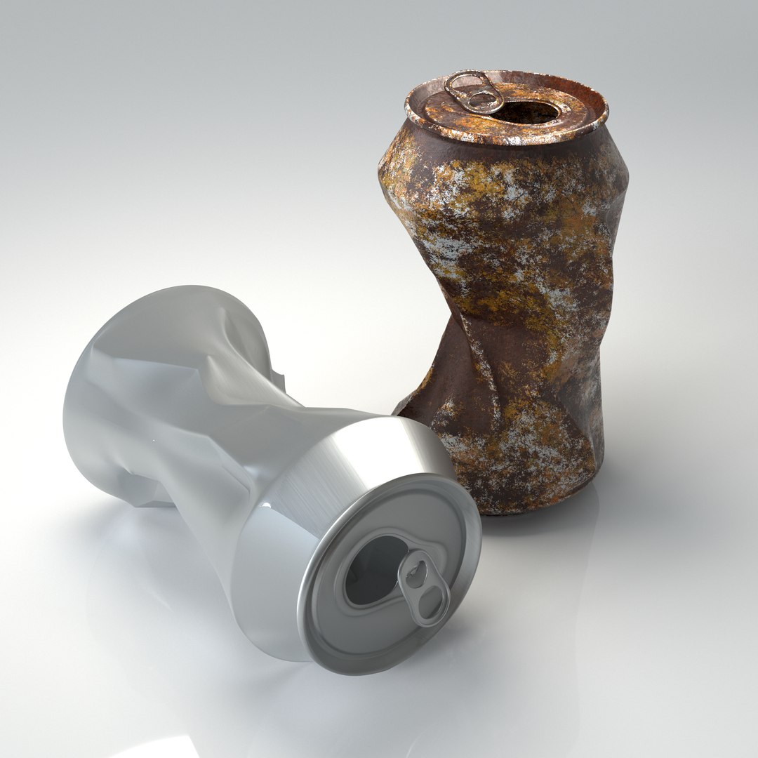 Crushed Soda Can Clear And Dirty 3D Model - TurboSquid 2019436