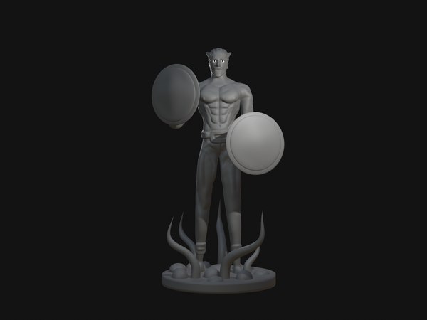 3D man with shield character design model - TurboSquid 1991624