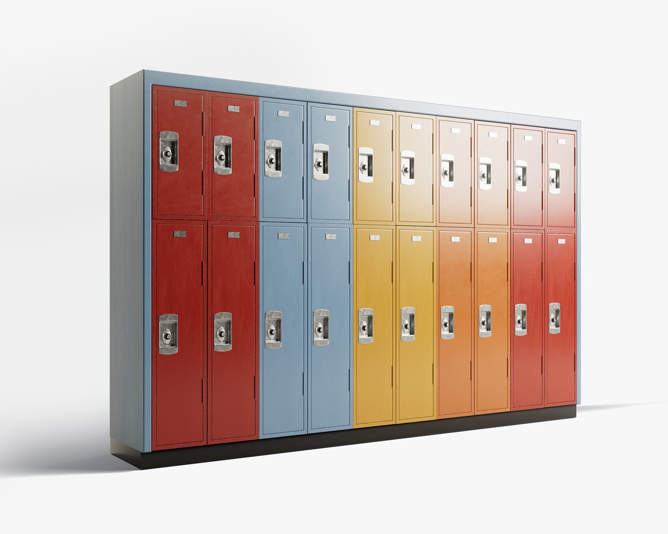 School Locker Bank 3D Model - TurboSquid 1918346