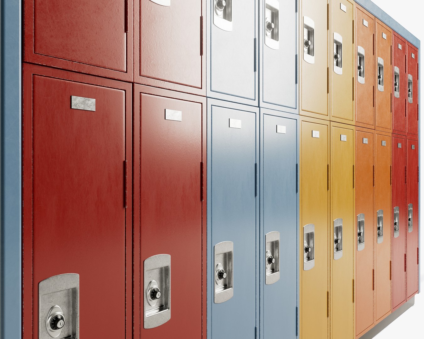 School Locker Bank 3D Model - TurboSquid 1918346