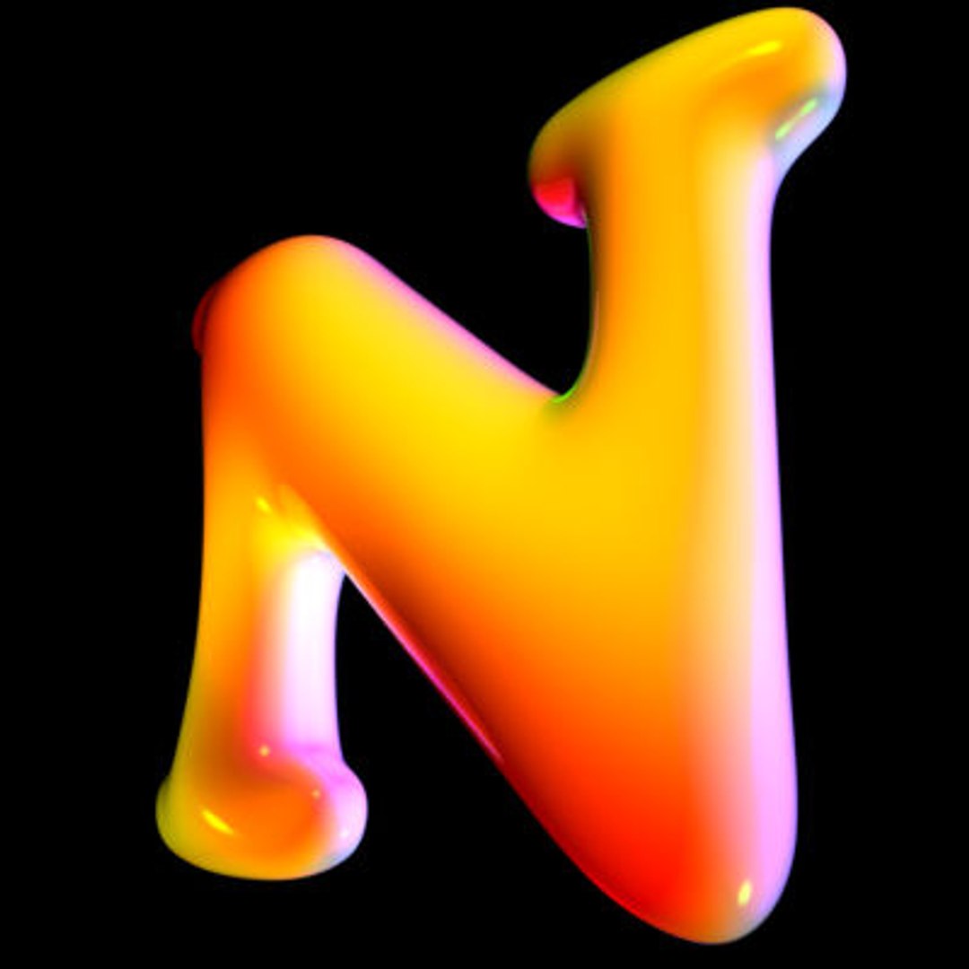 Organic Font Letter N 3d Max