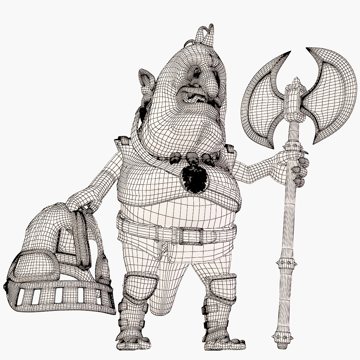 3d armored monster model