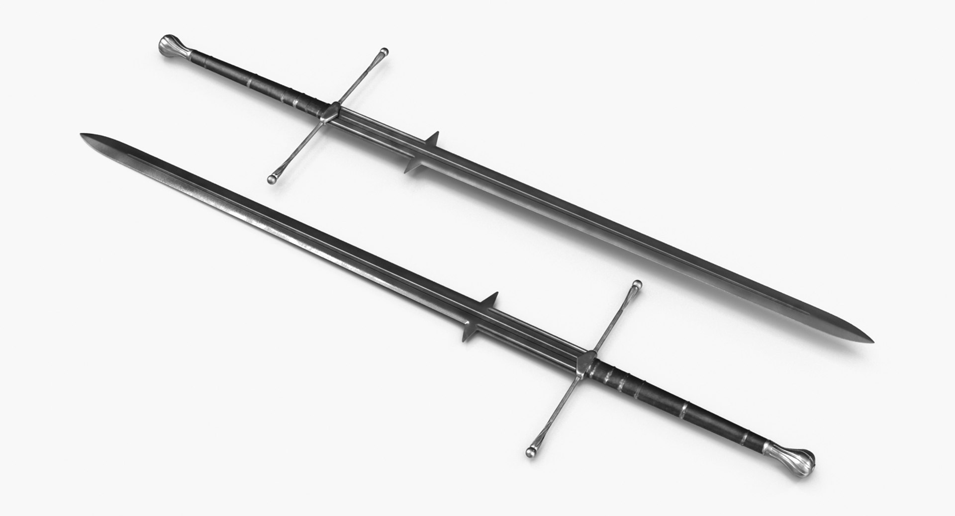 3d Medieval Double Edged Handed