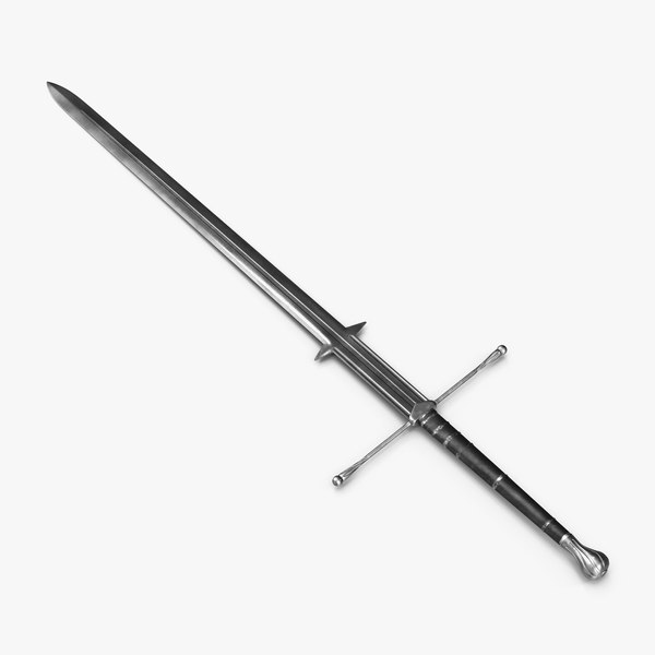 3d medieval double edged handed