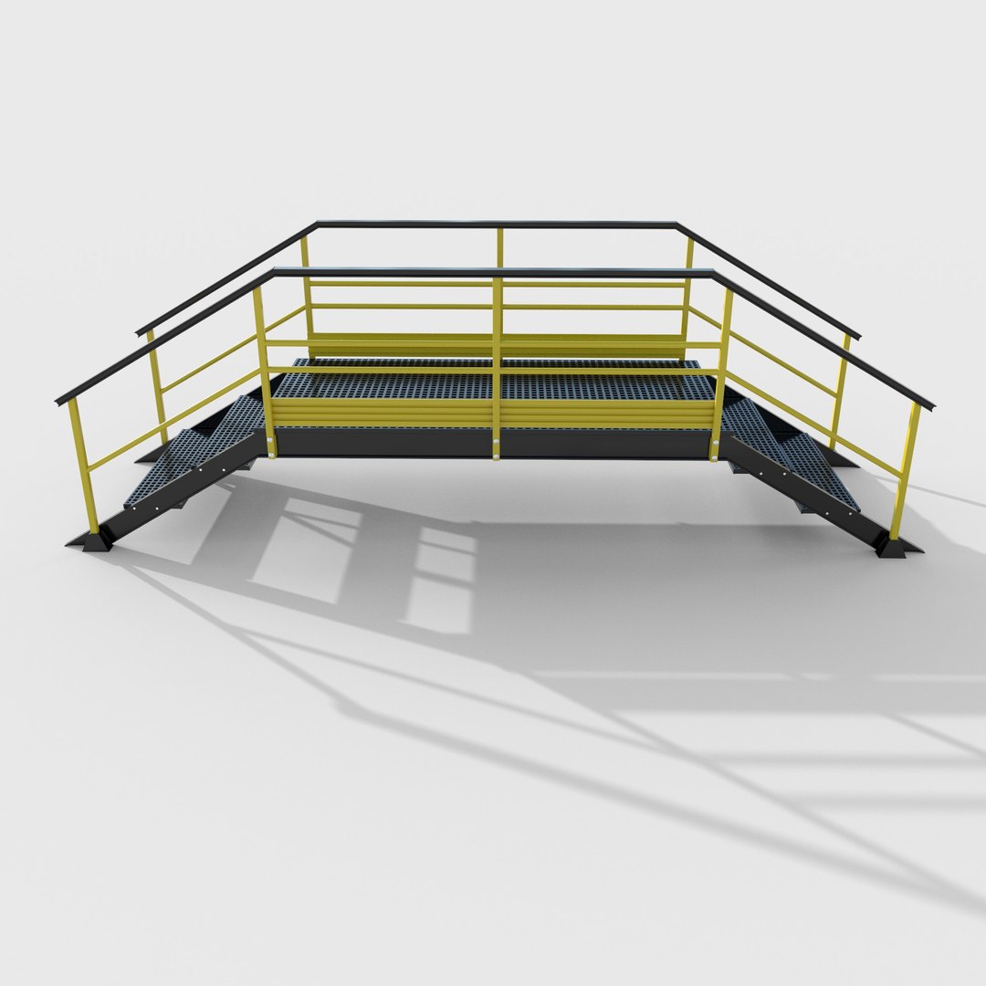 3D Black Industrial Stair Access Platform Large - TurboSquid 2210341