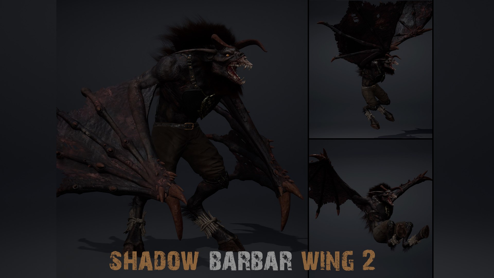 Shadow Barbar Wing2 3D Model - TurboSquid 2320903