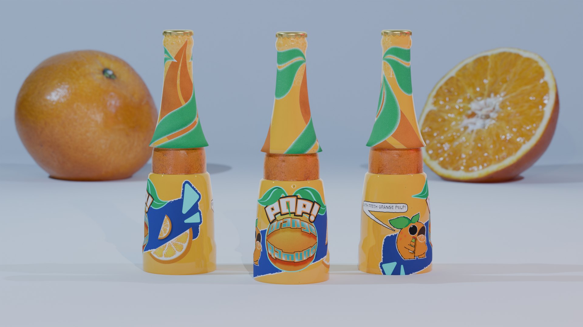 Ramune Pop 3 Flavors Model - TurboSquid 2253749