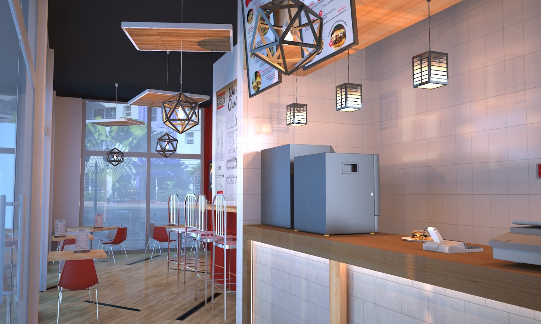 3D Restaurant Cafe Interior Scene Model - TurboSquid 1660353