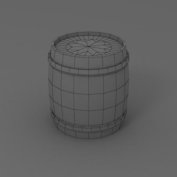 3d wooden barrel