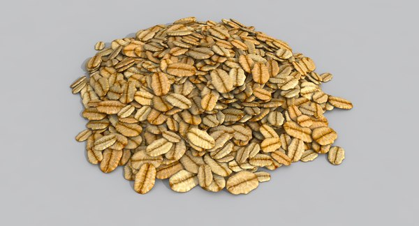 Pile flaked oat cereals 3D model - TurboSquid 1345791