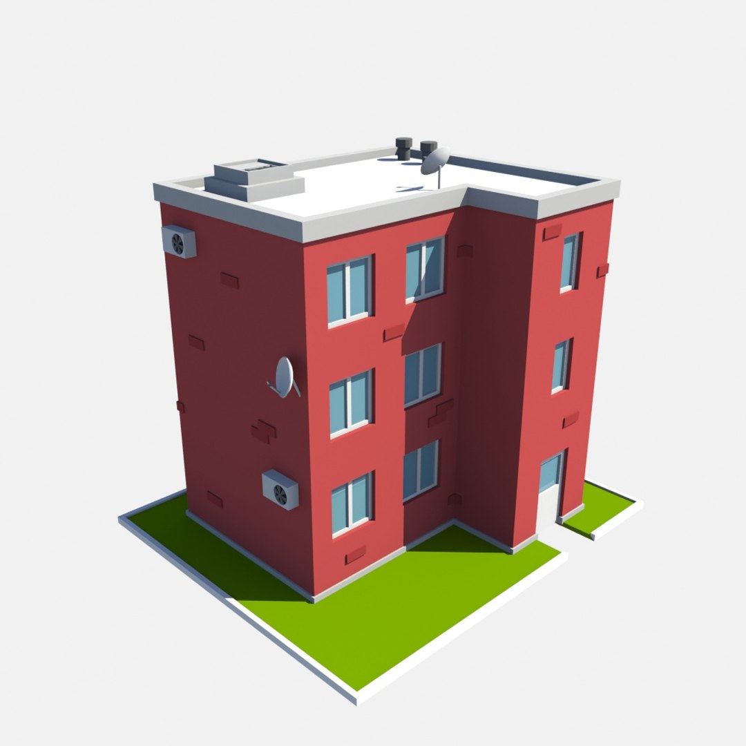 Build red 3D model - TurboSquid 1174240