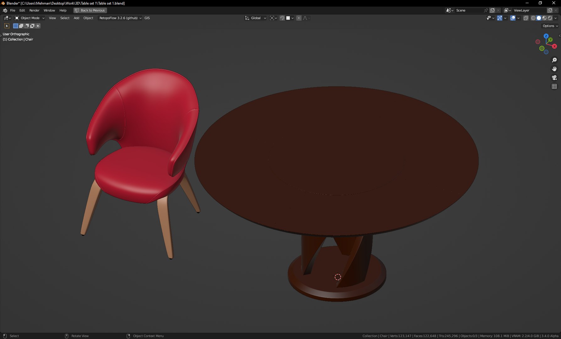 3D Table Set - TurboSquid 1979273