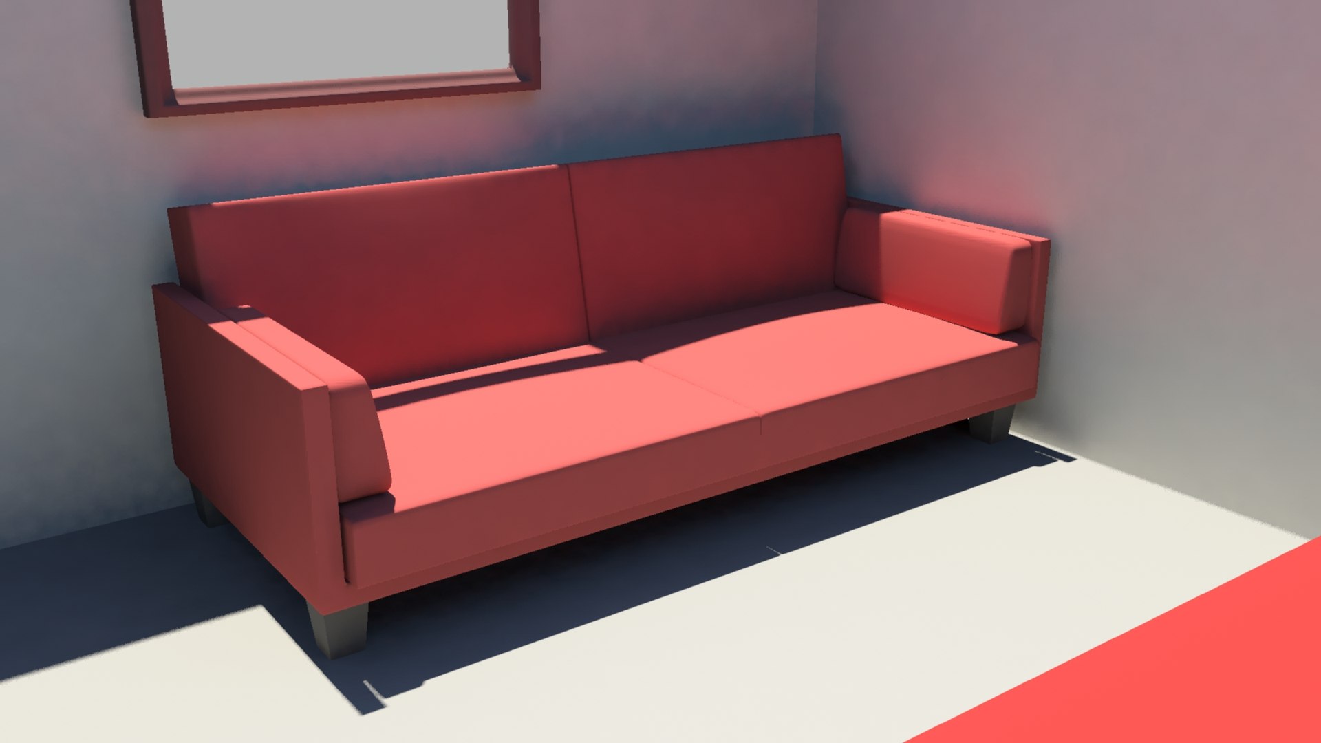 Maya Modern Red Futon Couch Bed