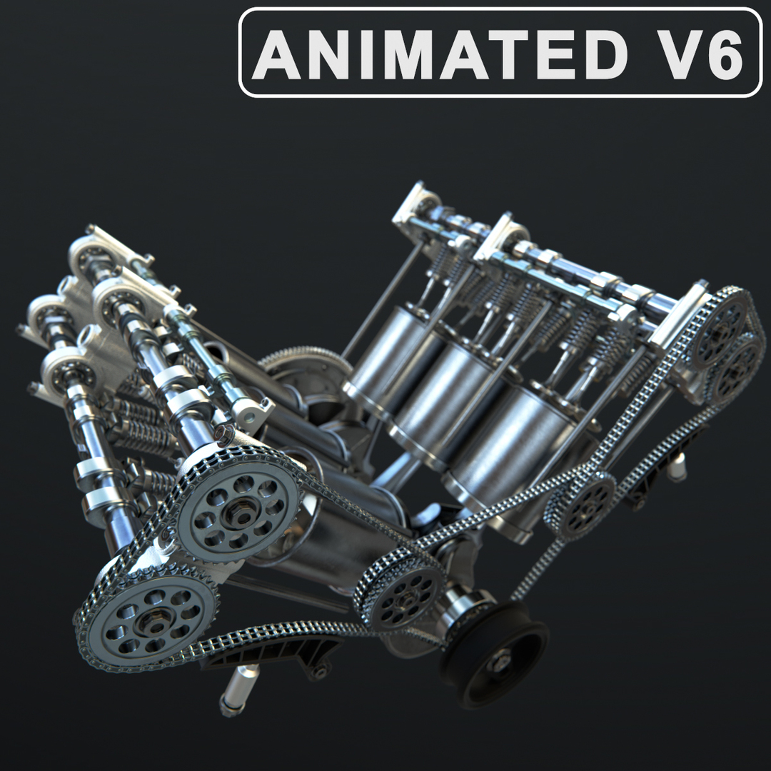 modelo 3d Motor V6 en funcionamiento animado - TurboSquid 1743034