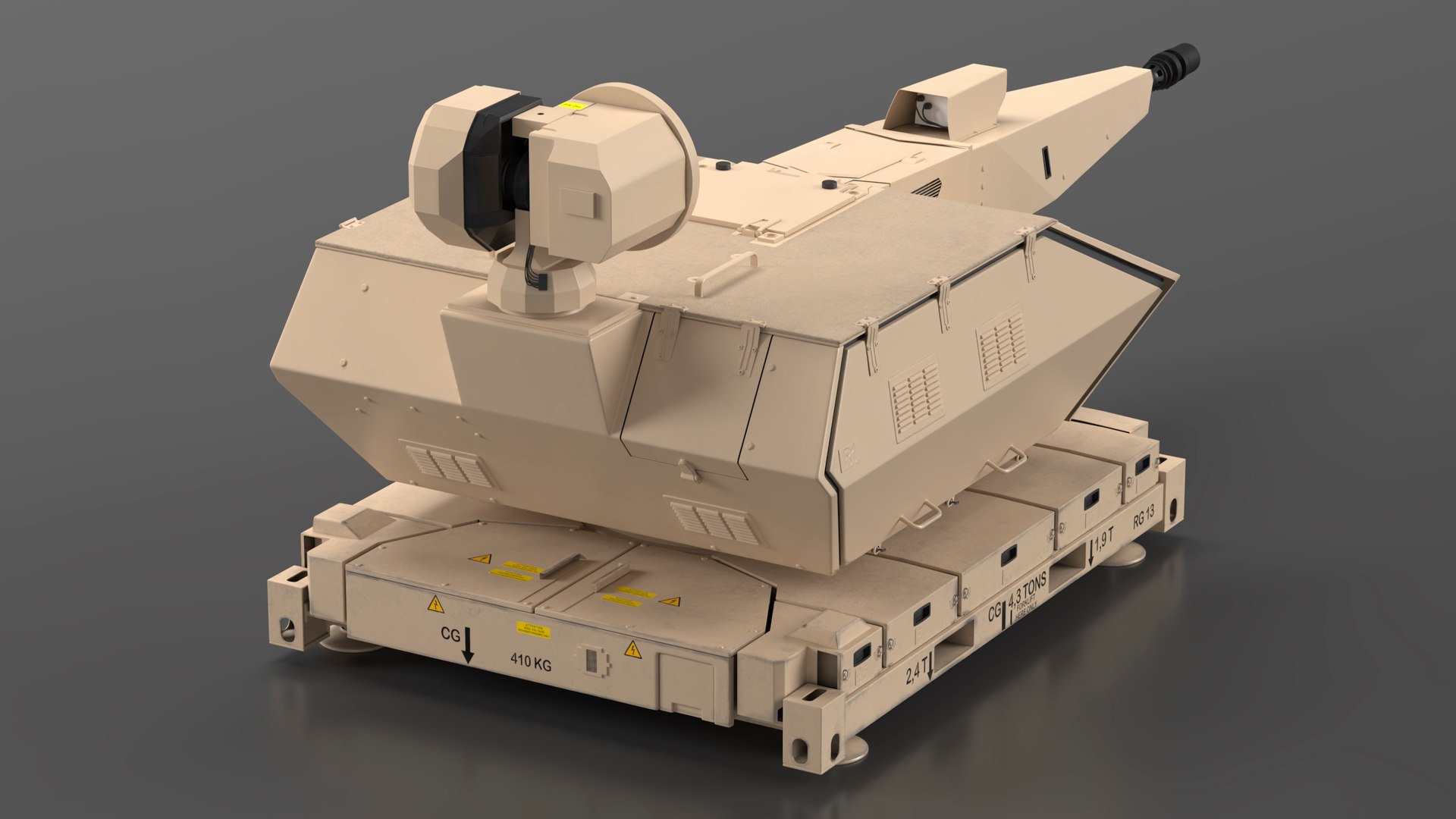 Air Defense System Skynex Sand Color Rigged For Cinema 4D 3D Model ...