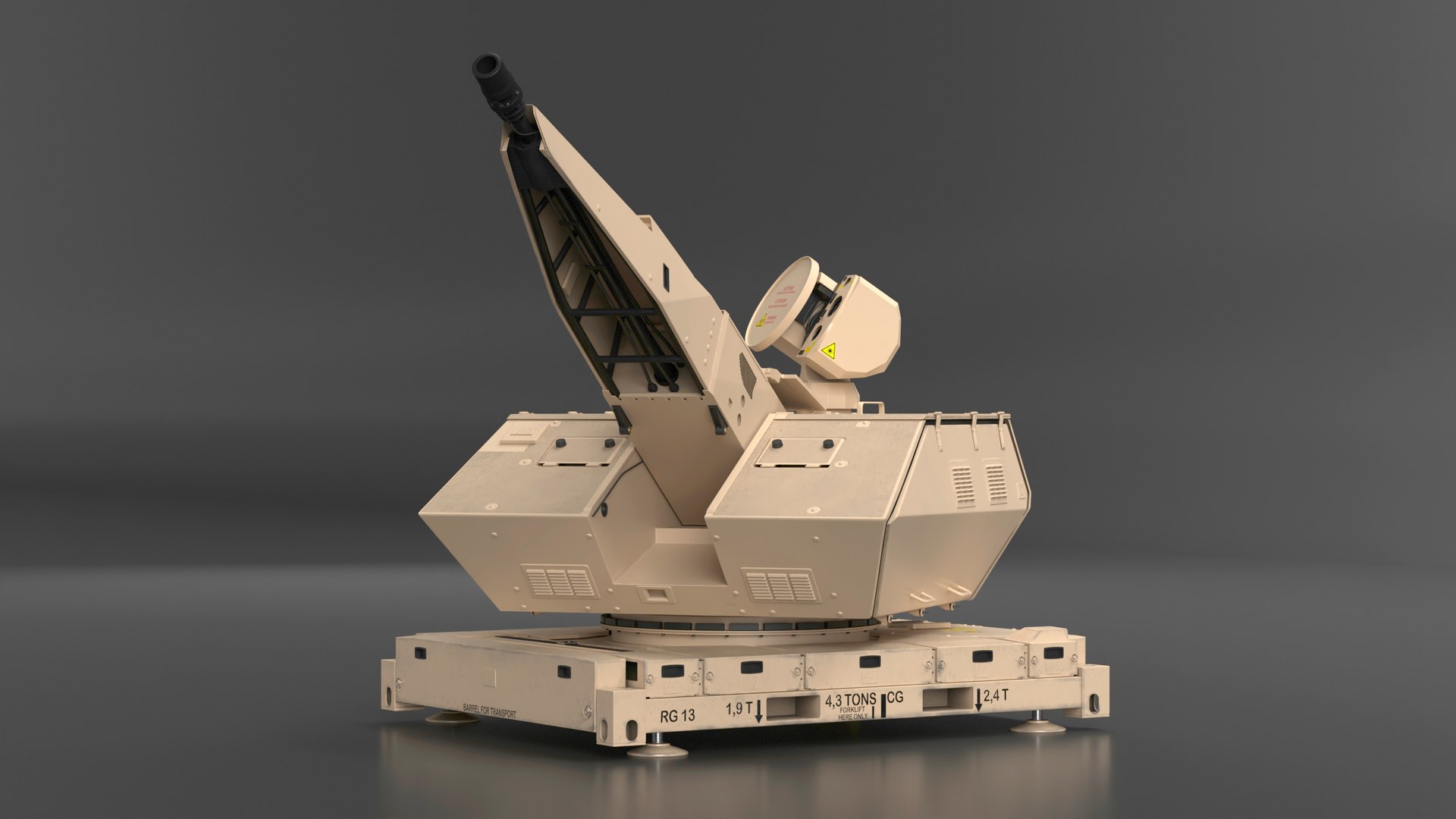 Air Defense System Skynex Sand Color Rigged For Cinema 4D 3D Model ...