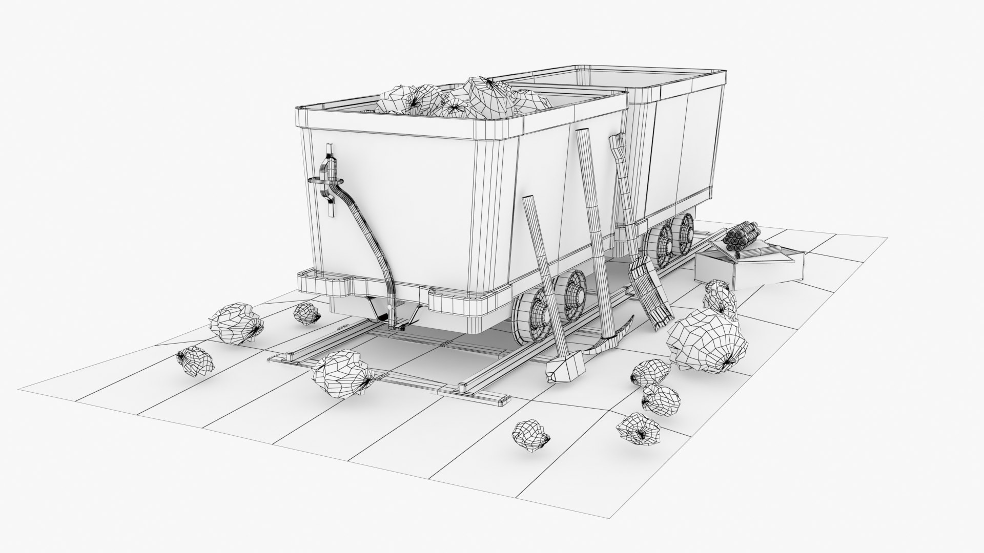 Mining Cart 3D Model - TurboSquid 1589990