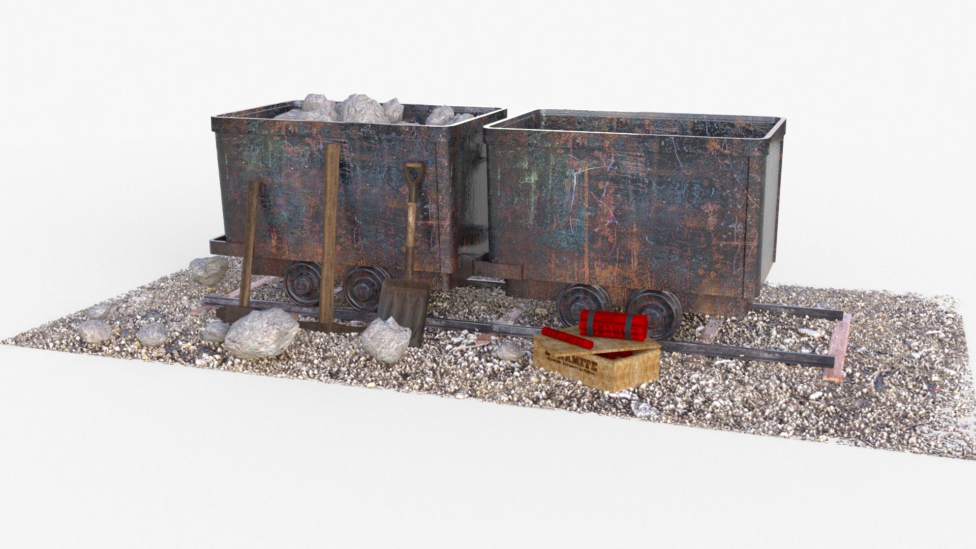 Mining Cart 3D Model - TurboSquid 1589990