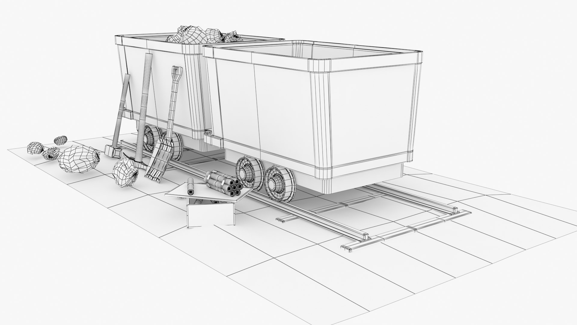 Mining Cart 3D Model - TurboSquid 1589990