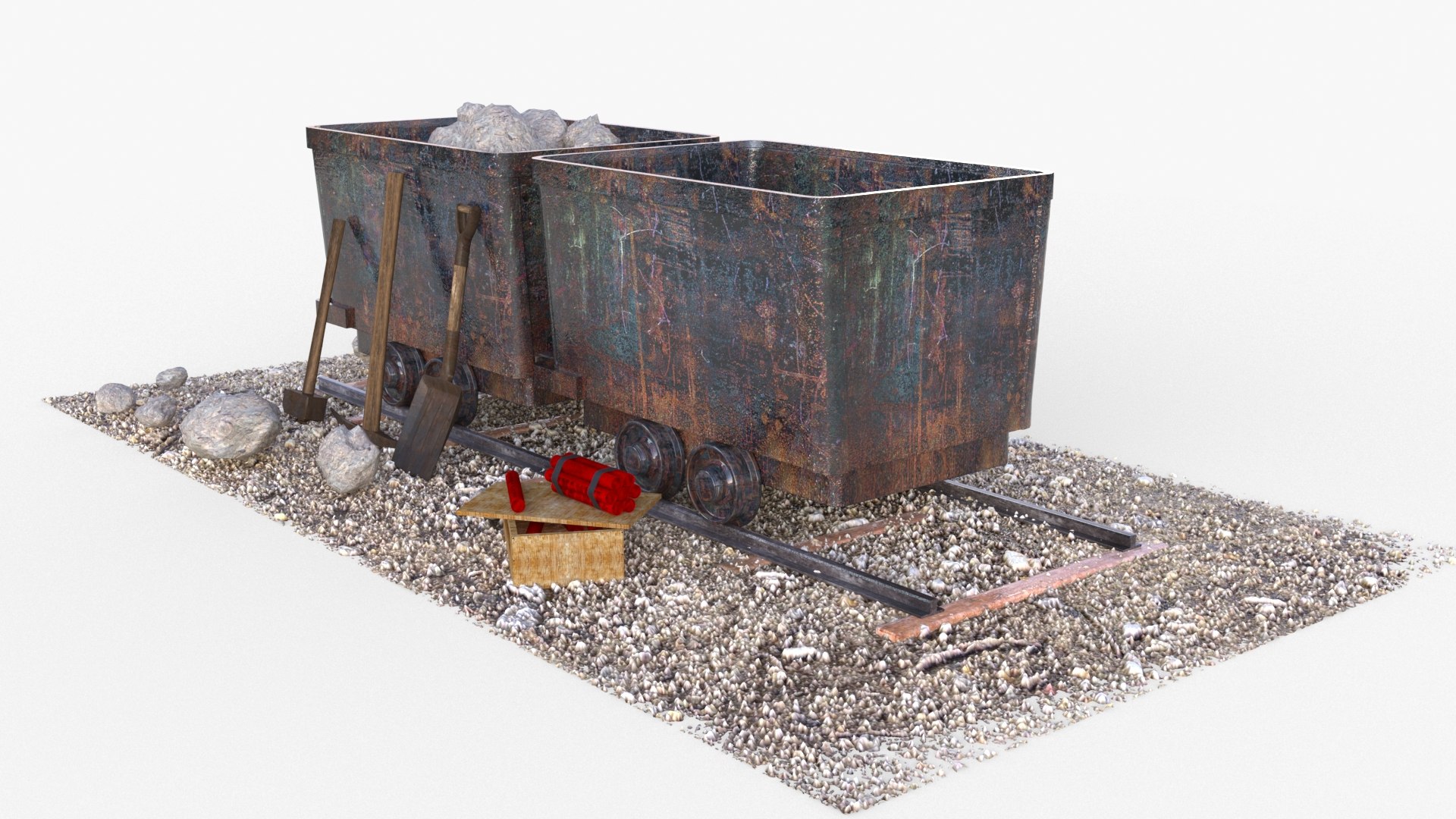 Mining Cart 3D Model - TurboSquid 1589990