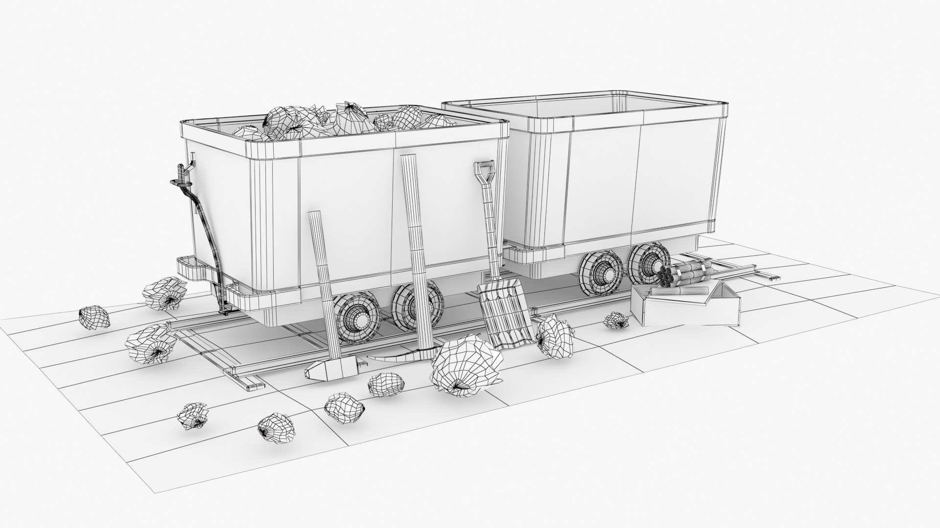 Mining Cart 3D Model - TurboSquid 1589990