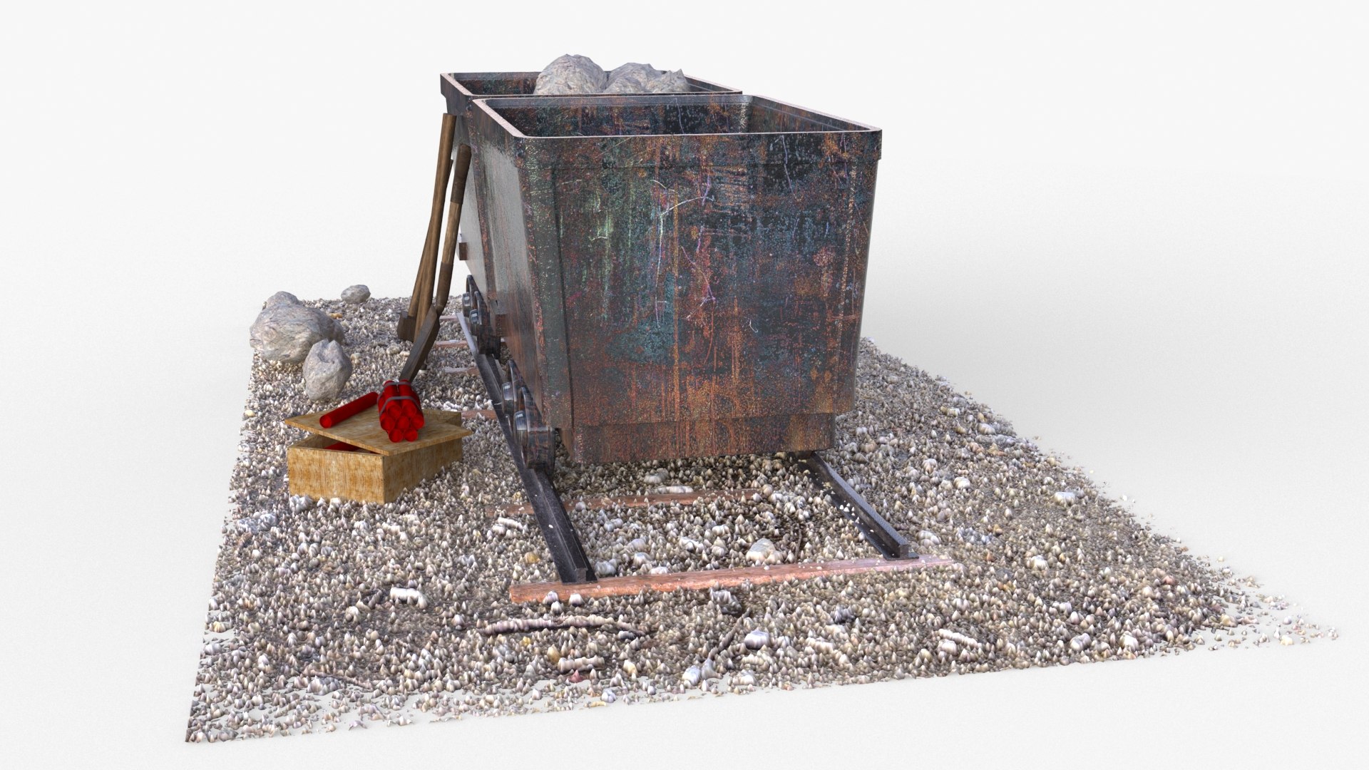 Mining Cart 3D Model - TurboSquid 1589990