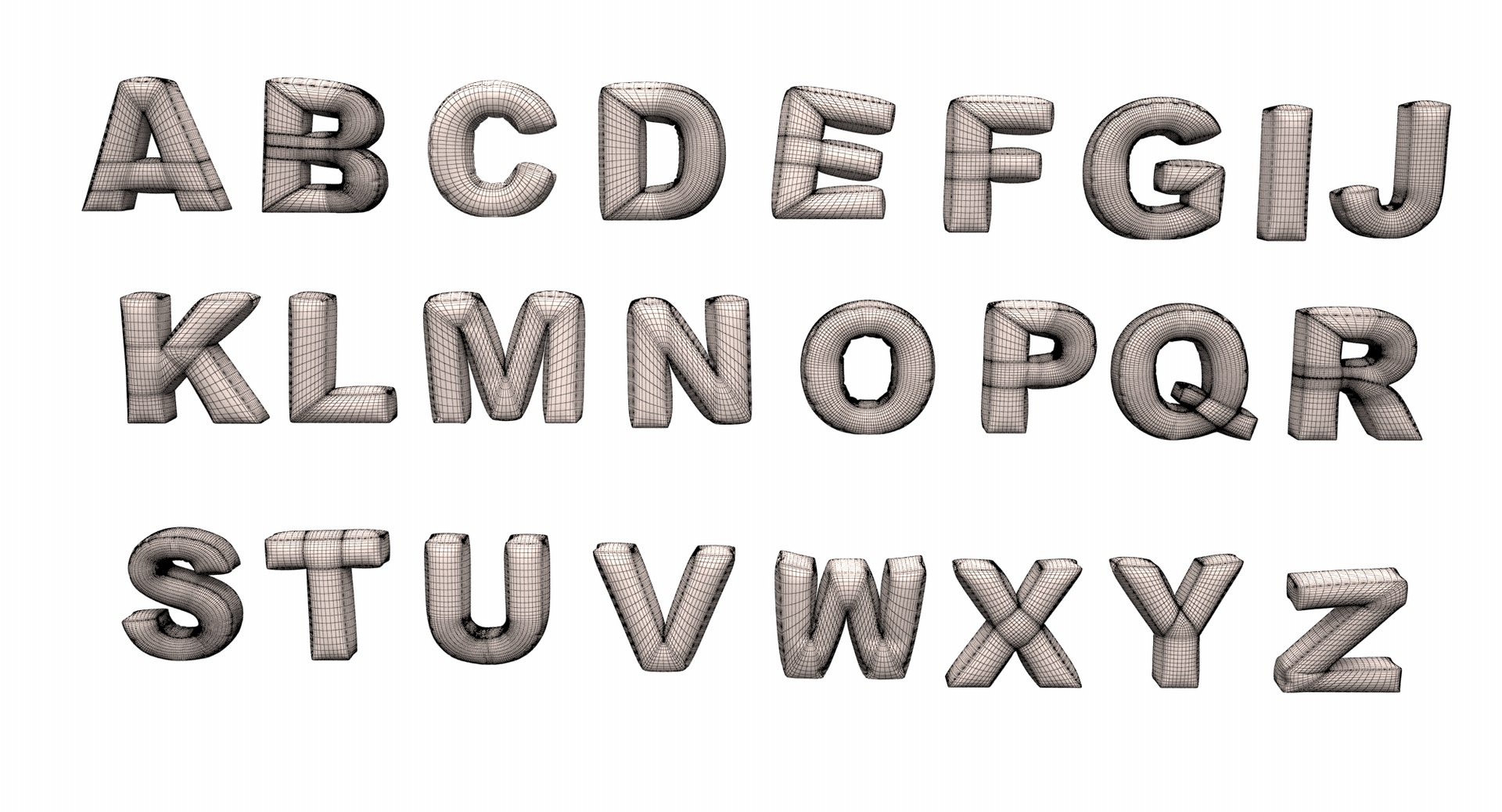 3D inflate alphabet model - TurboSquid 1306731