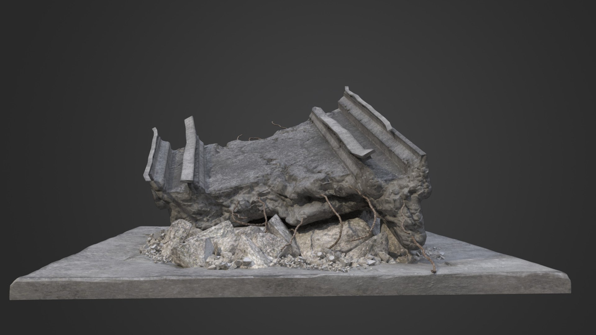 Destroyed Bridge Element 3D Model - TurboSquid 1483164