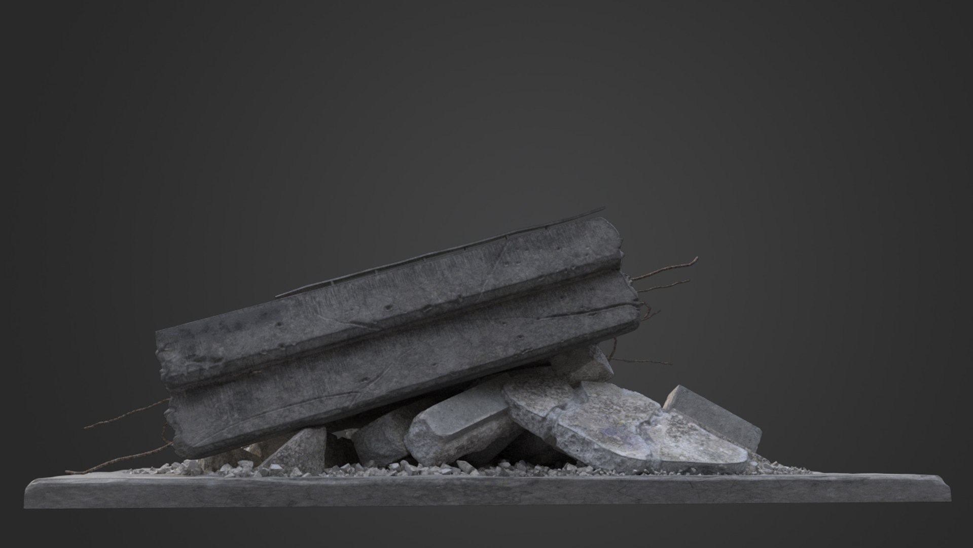 Destroyed Bridge Element 3D Model - TurboSquid 1483164