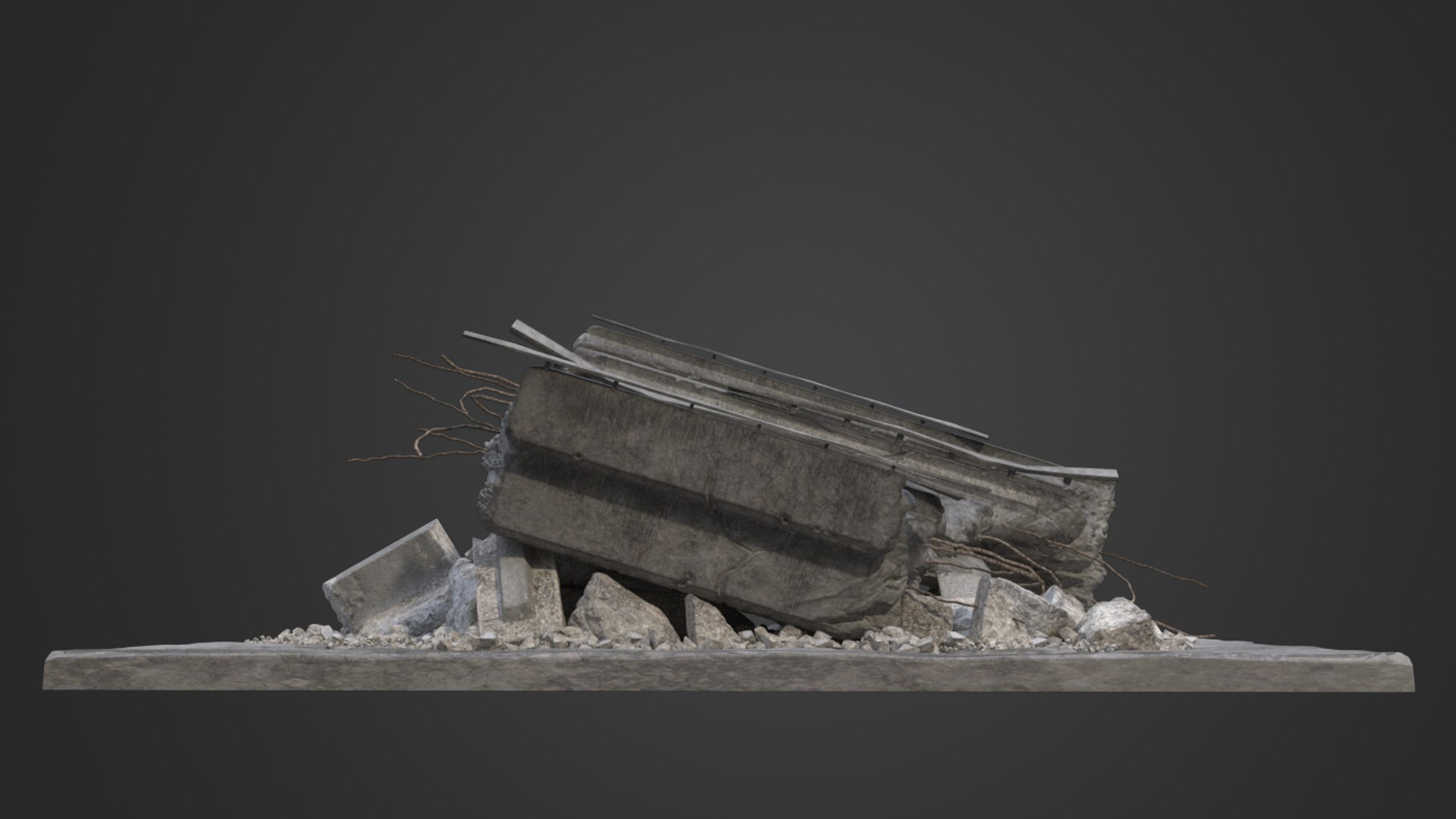 Destroyed Bridge Element 3D Model - TurboSquid 1483164