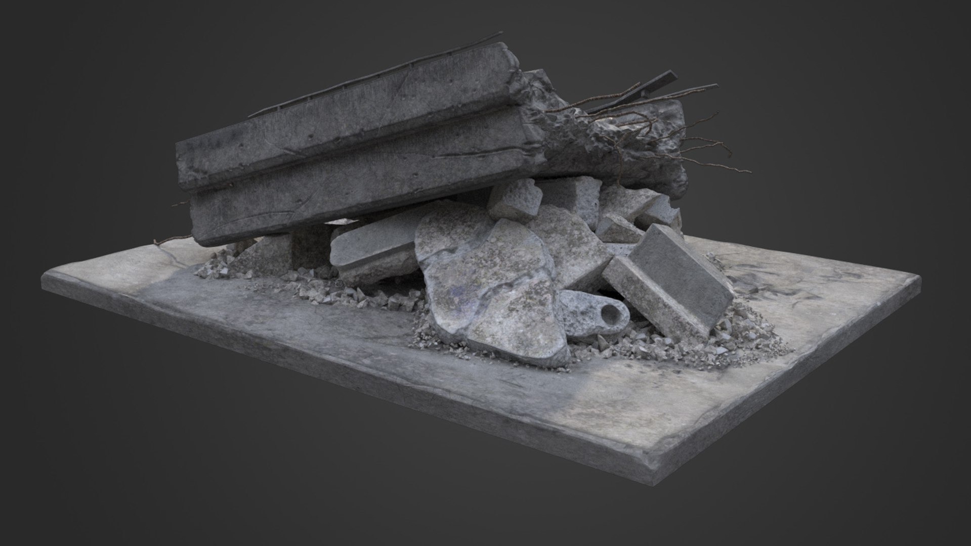 Destroyed Bridge Element 3D Model - TurboSquid 1483164