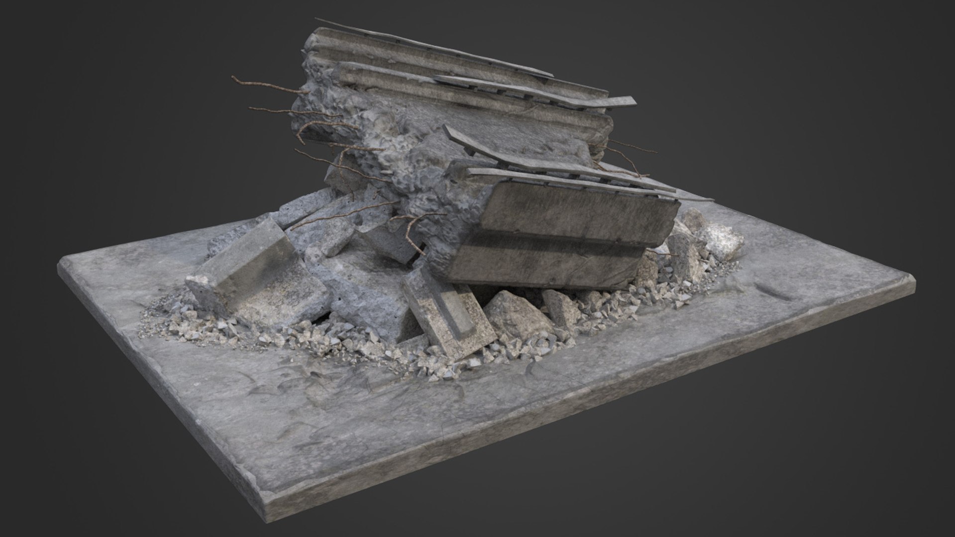 Destroyed Bridge Element 3D Model - TurboSquid 1483164