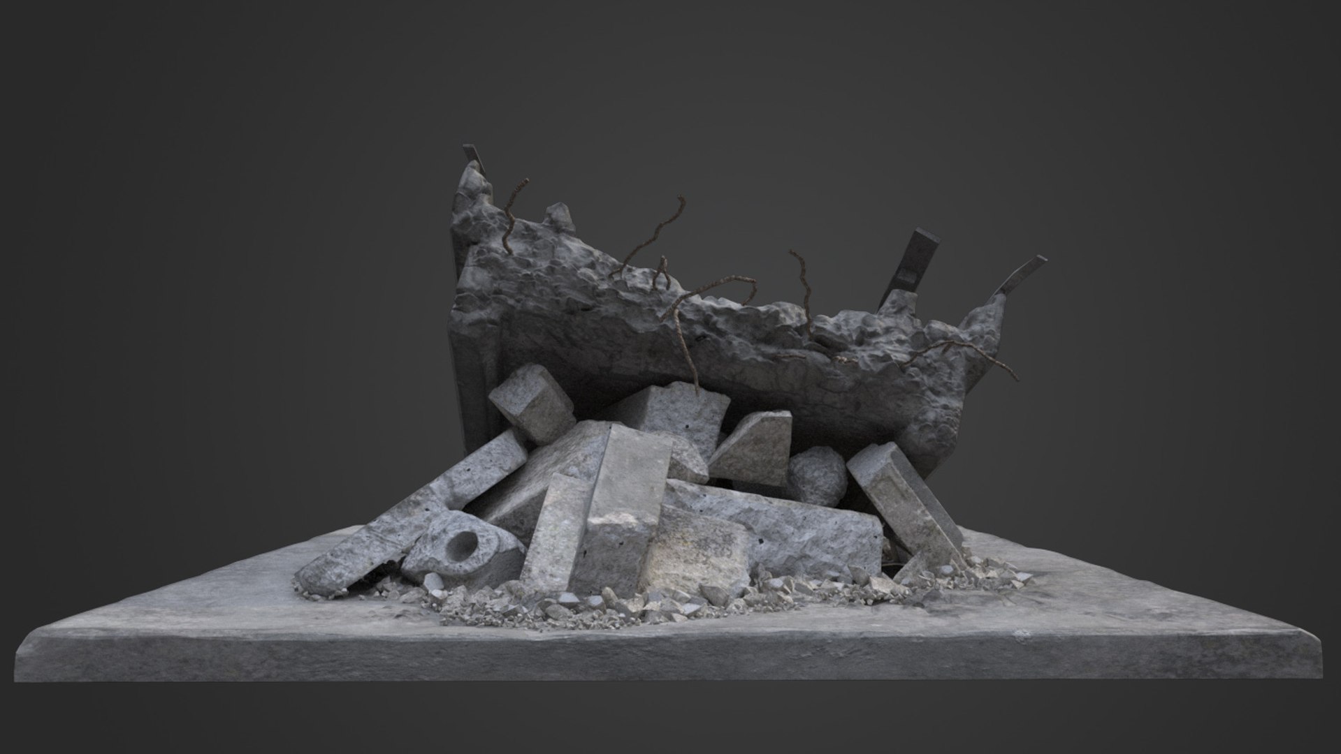 Destroyed Bridge Element 3D Model - TurboSquid 1483164