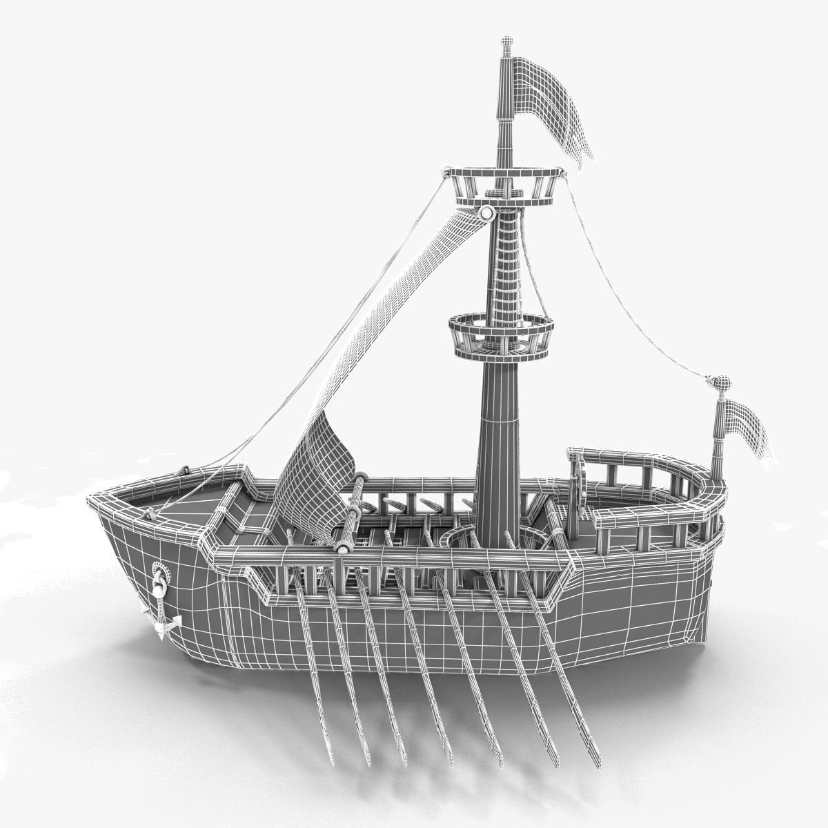 3d max cartoon ship