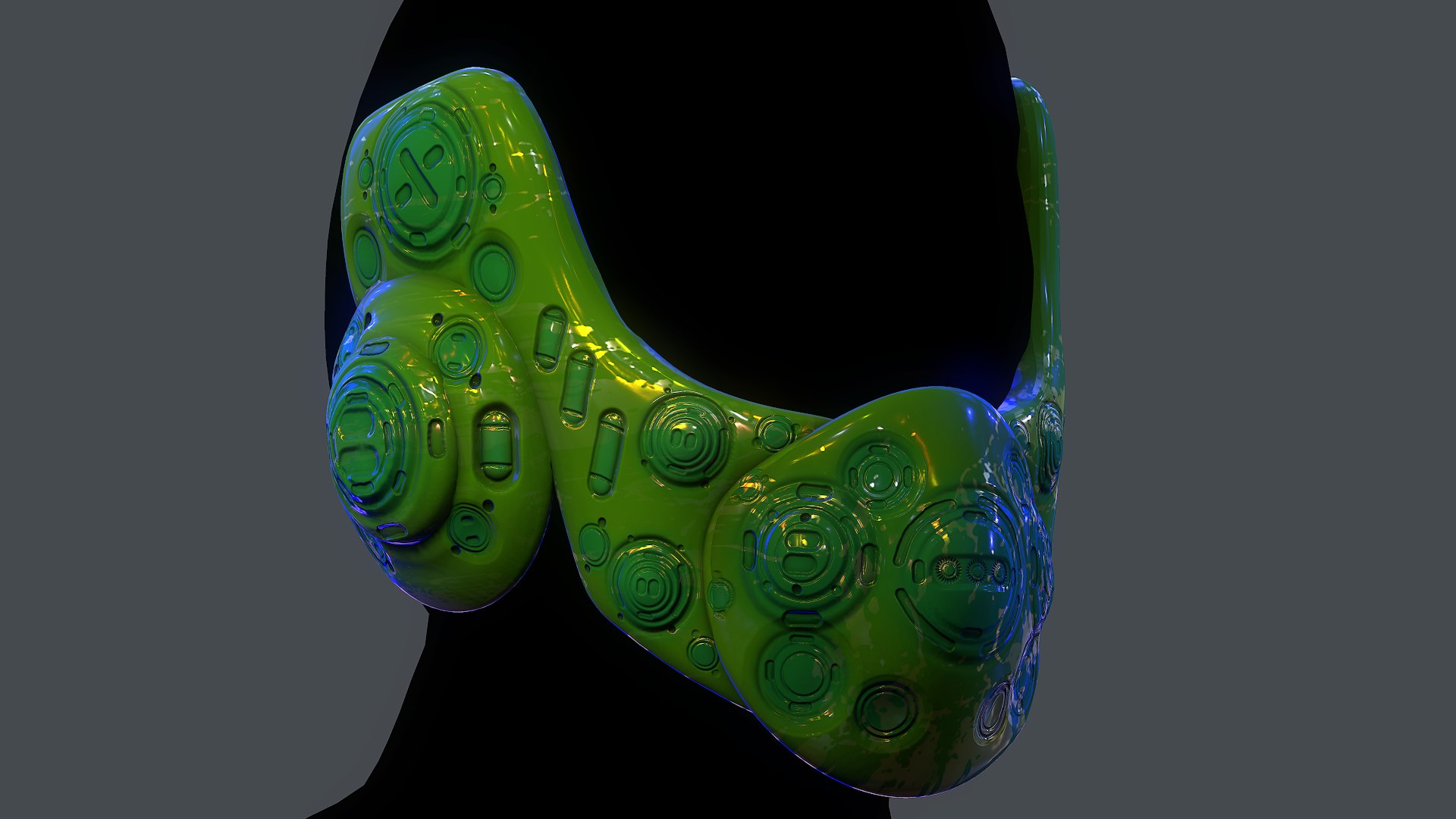 Gas mask respirator scifi futuristic model 3D model 3D model ...