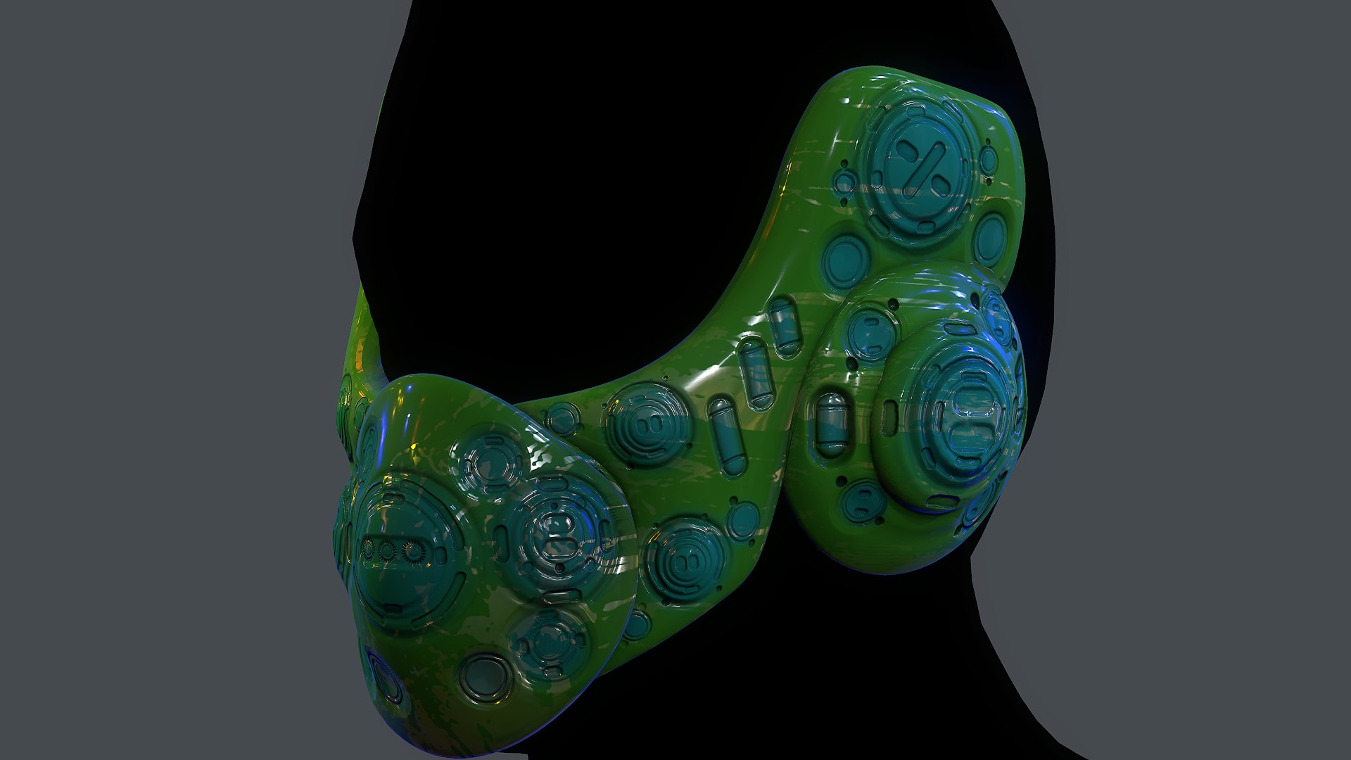 Gas mask respirator scifi futuristic model 3D model 3D model ...