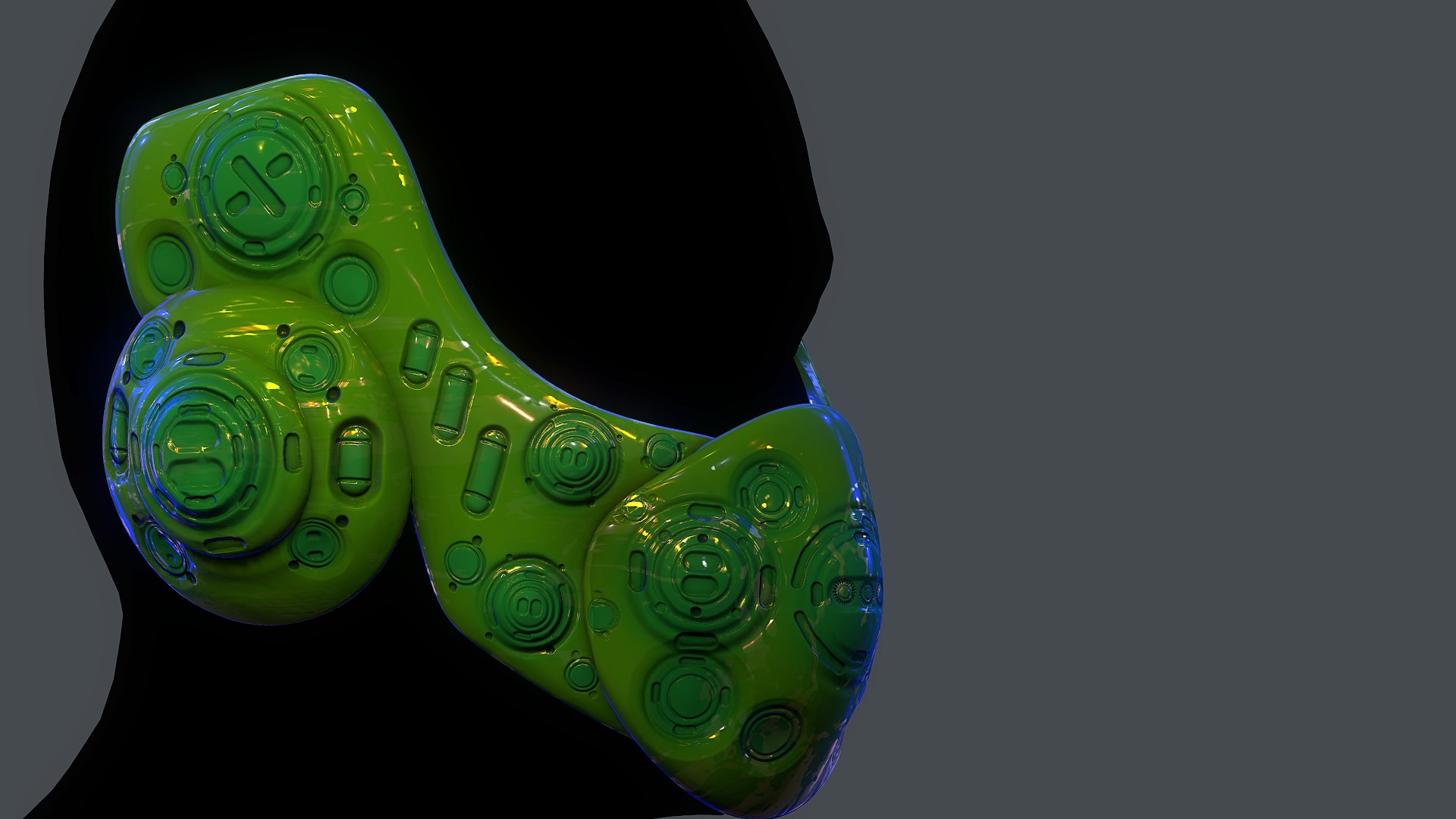 Gas mask respirator scifi futuristic model 3D model 3D model ...