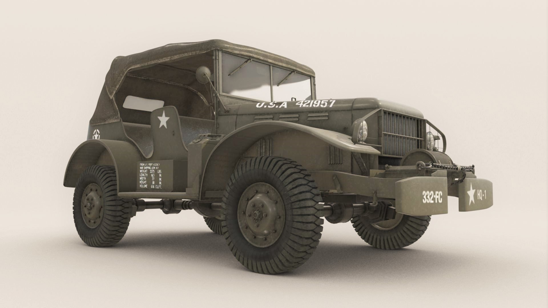 3d obj army dodge wc-57 command