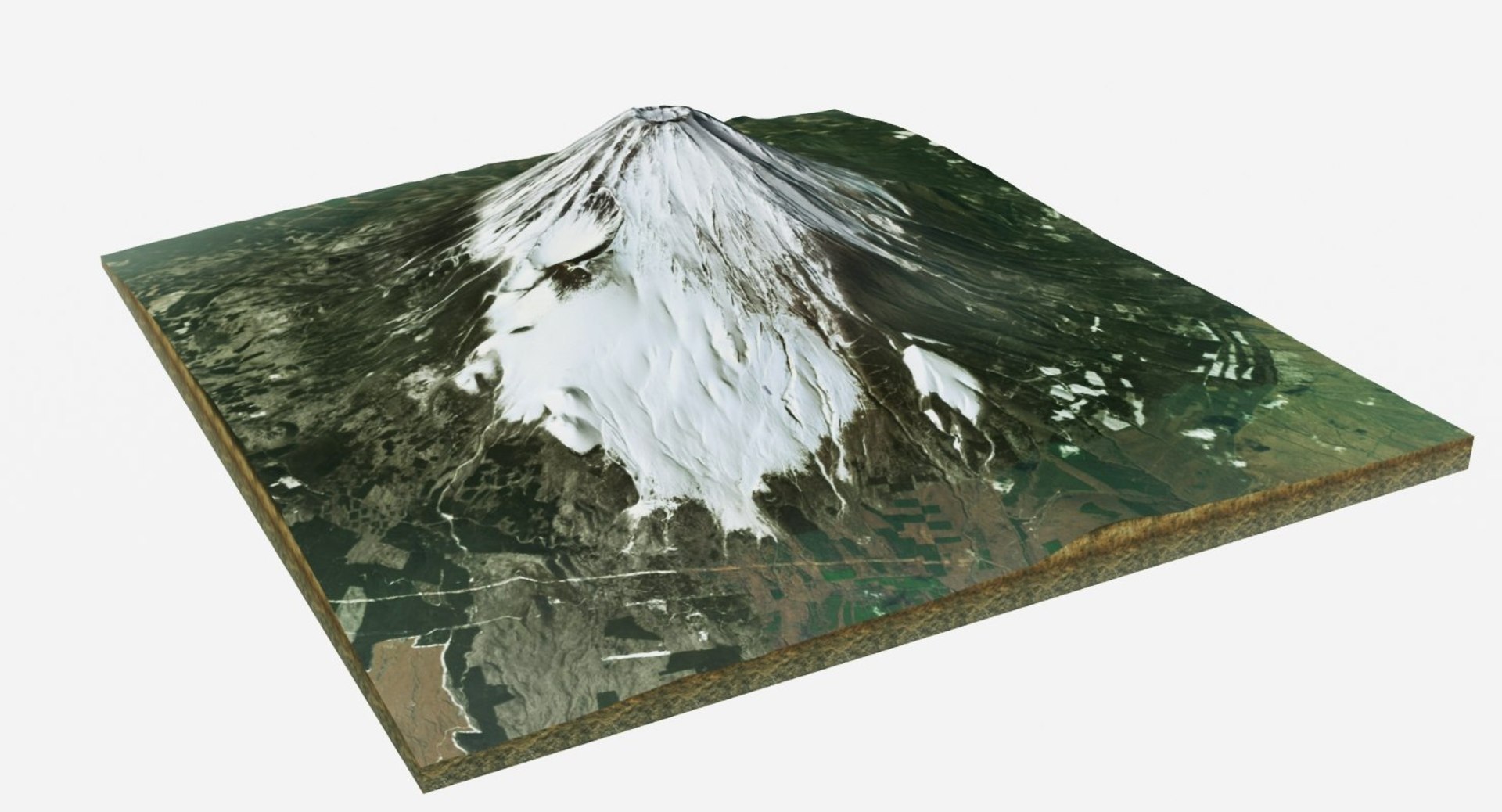 3D Fuji Mount Mountain Model - TurboSquid 1446030