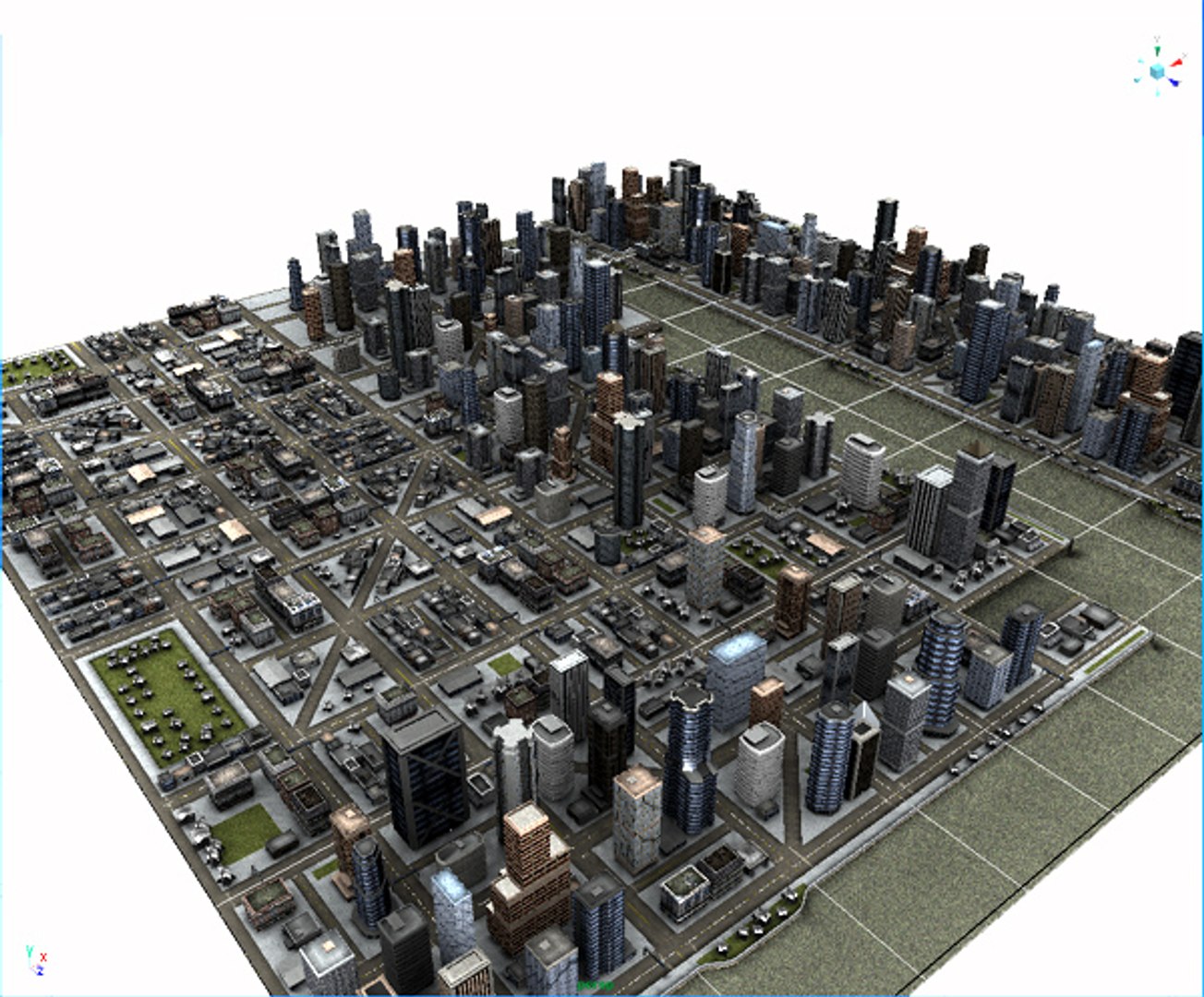3d City Environment Skyscrapers Buildings Model