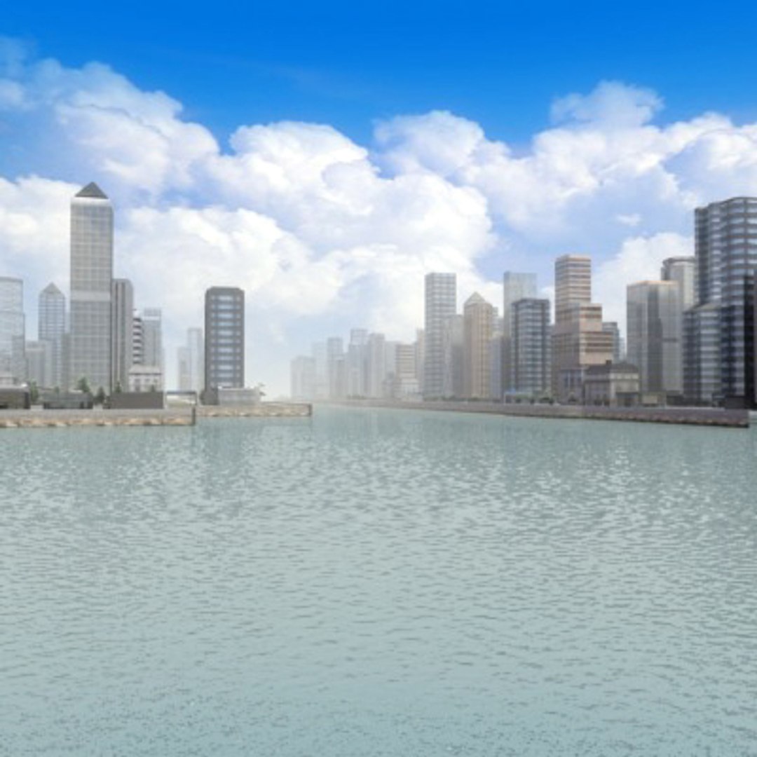 3d City Environment Skyscrapers Buildings Model